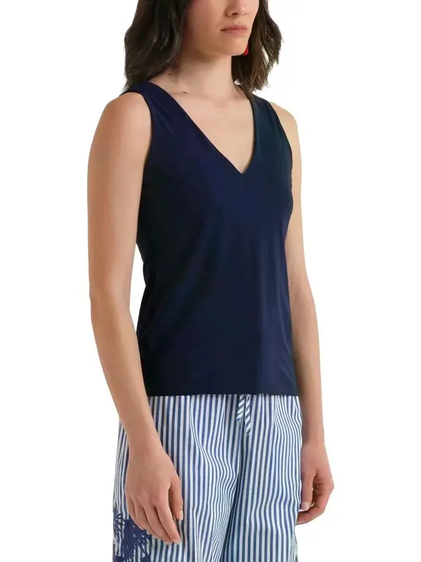 Malìparmi V-neck Jersey Top - Blue