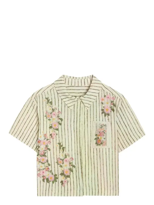 Agua Bendita Virtuosa Paraiso Striped Shirt - Neutrals