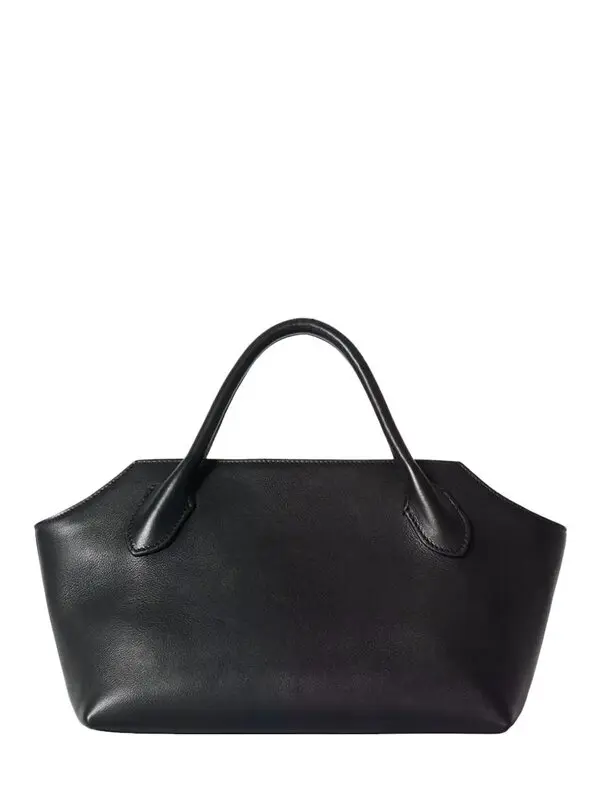 THE ROW Terrasse Bauletto Leather Tote Bag - Black