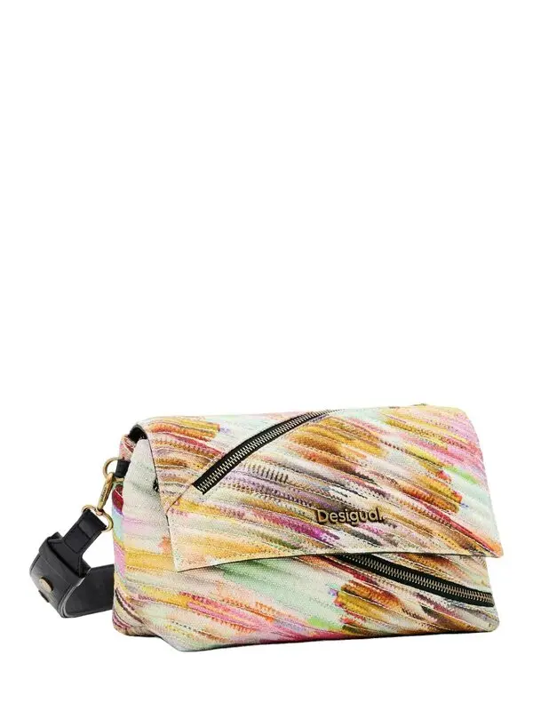Desigual Abstract-print Foldover Tote Bag - Neutrals
