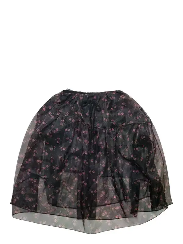 Simone Rocha Floral-print Tiered Mini Skirt - Black