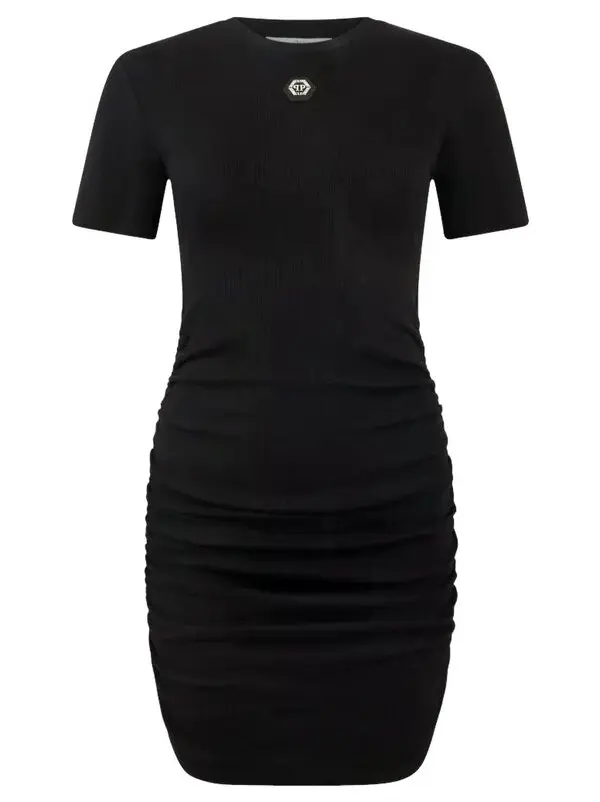 Philipp Plein Open-back Signature-pendant T-shirt Dress - Black