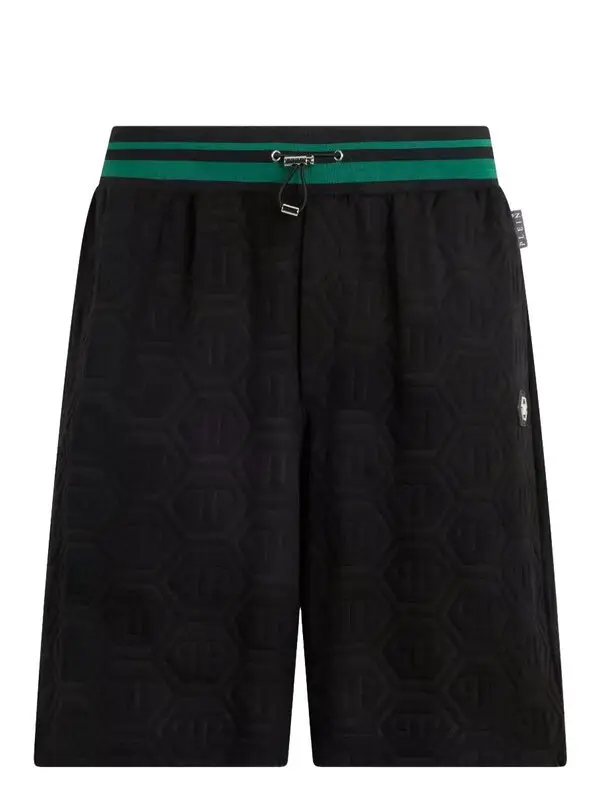 Philipp Plein Jacquard Monogram Track Shorts - Black