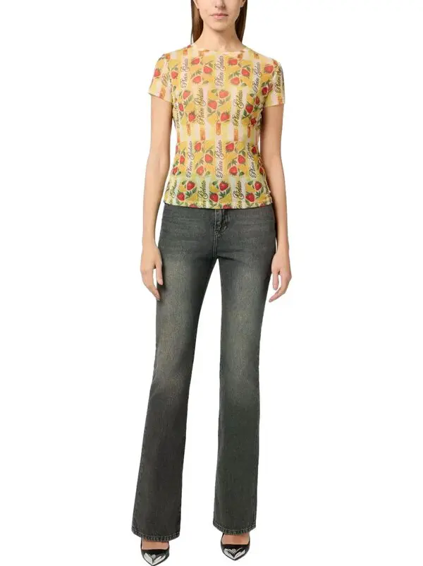 Philipp Plein Printed Crewneck T-shirt - Yellow