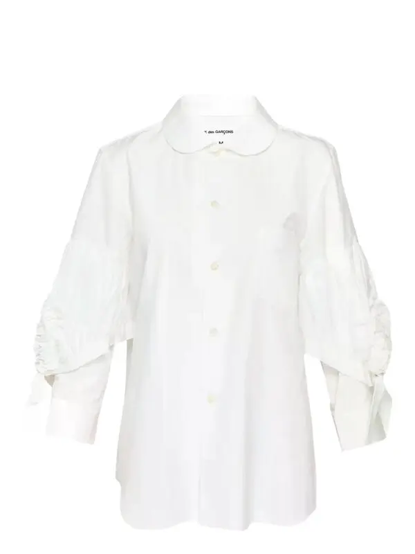 Comme Des Garçons Ruffled-sleeve Shirt - White