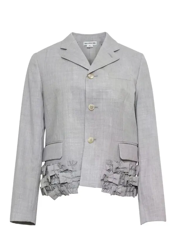 Comme Des Garçons Bow-embellished Ruffled Jacket - Grey