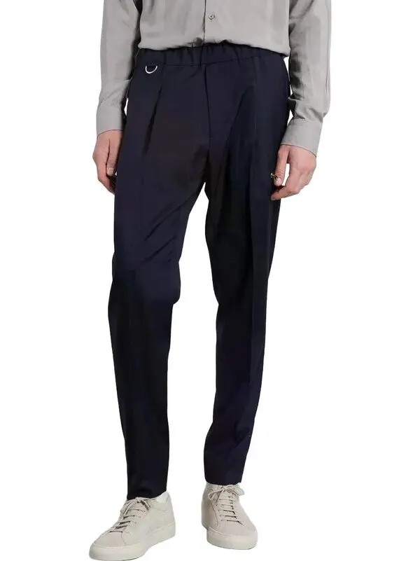 LOW BRAND Pleated Detail Trousers - Blue