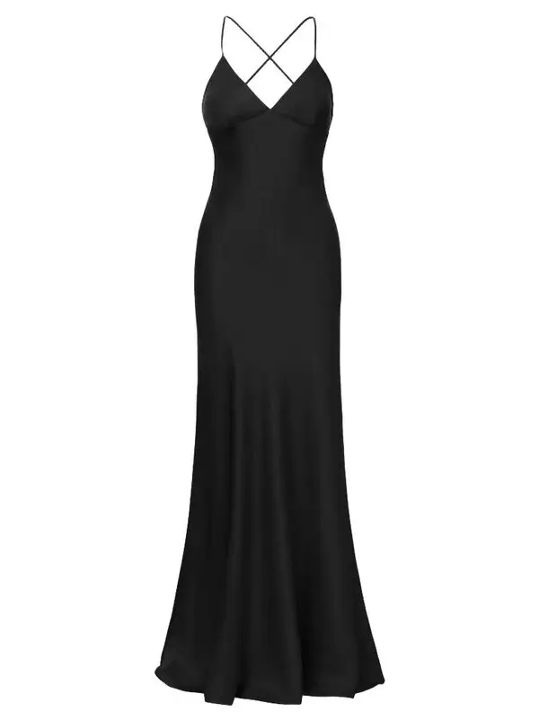 IL VOLO Isla Cross-strap Maxi Dress - Black