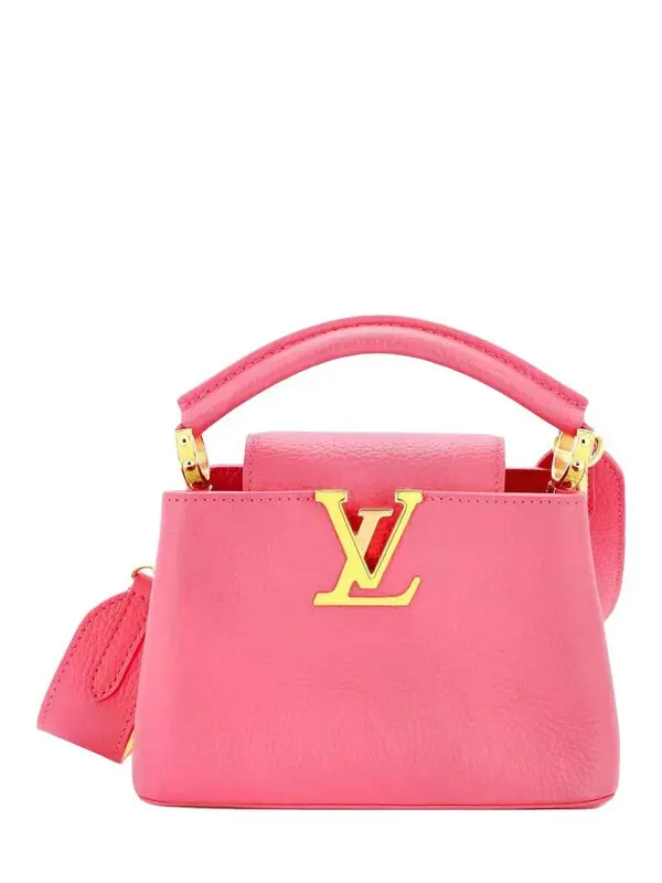 LOUIS VUITTON Logo Mini Satchel Capucines Bag - Pink
