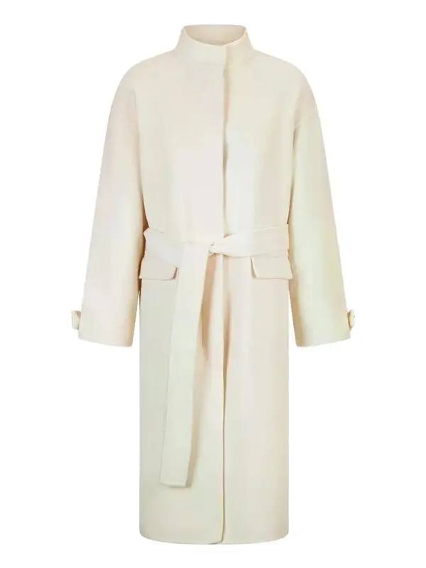 Shanghai Tang Buttoned Coat With Detachable Belt - Neutrals