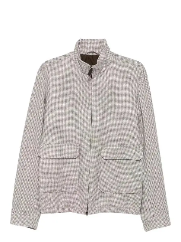 Herno Houndstooth-patterned Jacket - Neutrals