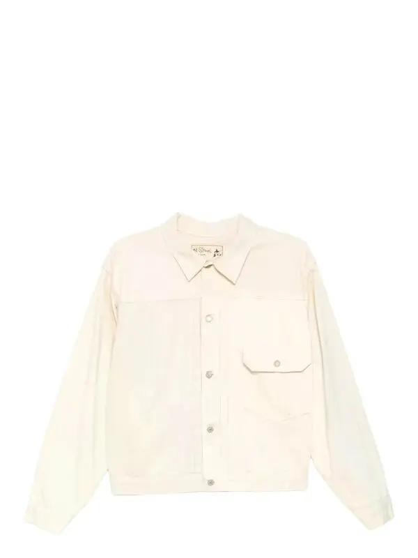 ORSLOW Pleated Detail Denim Jacket - Neutrals