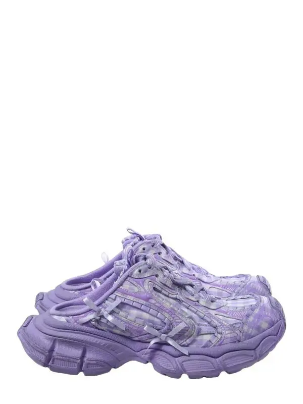 Balenciaga 3xl Check Lace-up Mules - Purple