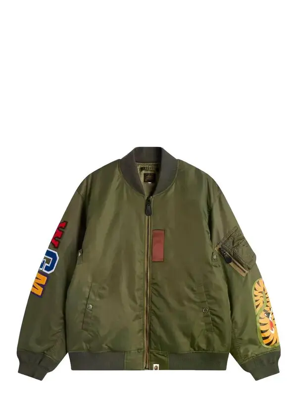 A BATHING APE Graphic-appliqué Bomber Jacket - Green