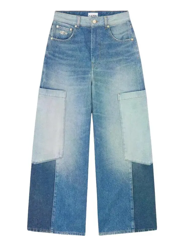 GANNI Panelled Wide-leg Jeans - Blue