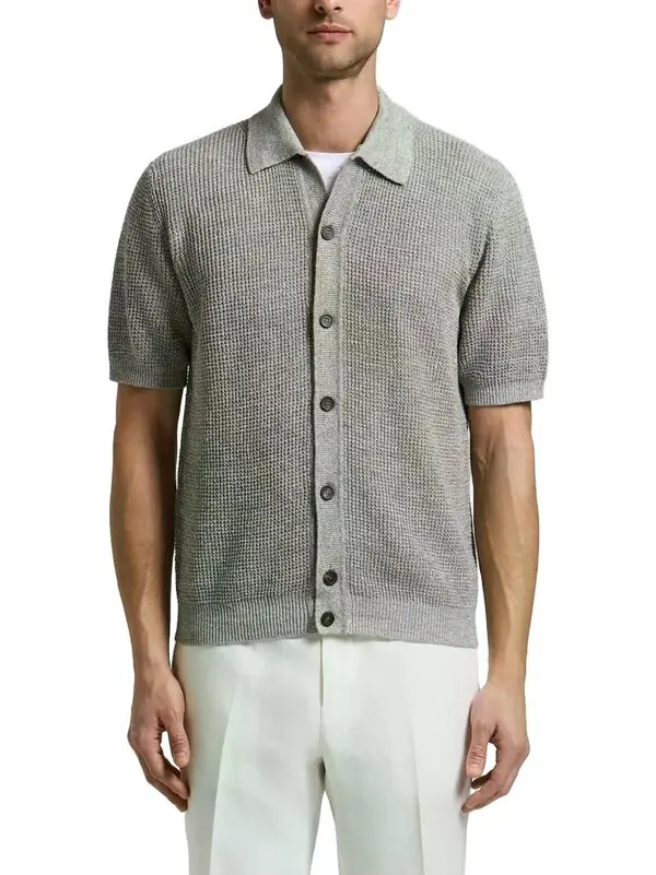 Peserico Waffle-knit Short-sleeve Shirt - Grey