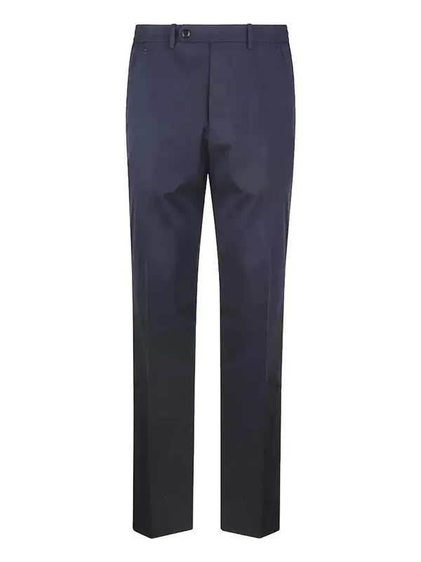 BRETT JOHNSON Pressed-crease Straight-leg Trousers - Blue