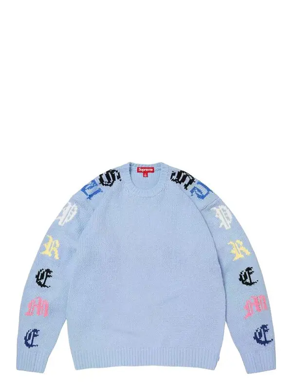 Supreme Old English Intarsia-knit Sweater - Blue