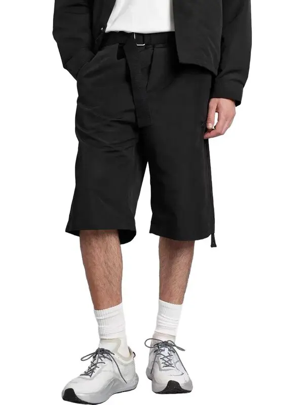 PEACEMAKER OAMC Belted Zip-pocket Knee-length Shorts - Black