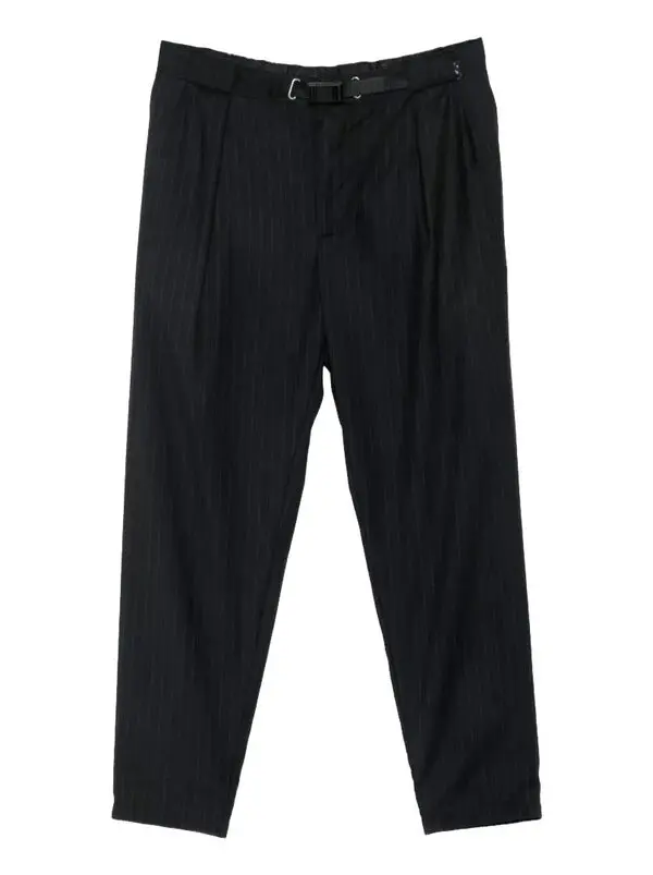 WHITE SAND Pinstripe Pleated Trousers - Blue