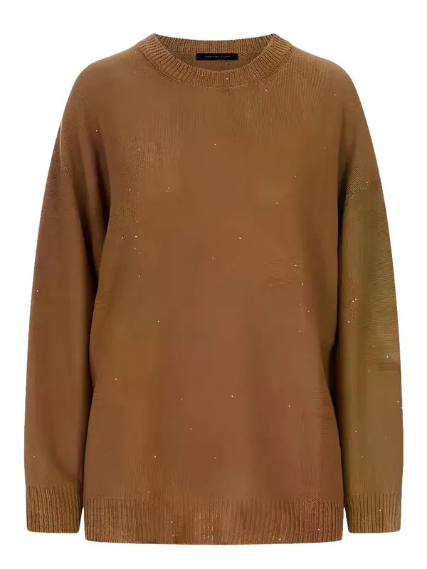 Fabiana Filippi Sequin-embellished Drop-shoulder Sweater - Brown