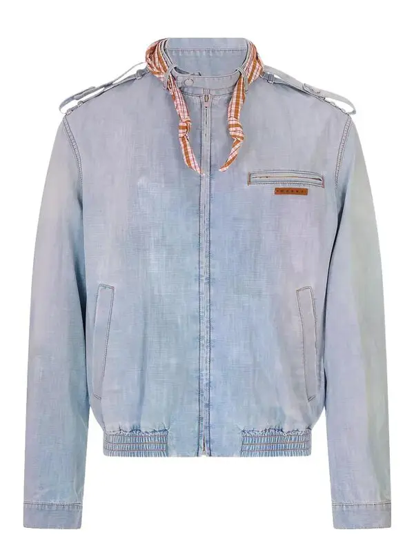 Marni Epaulette-detail Zip-up Jacket - Blue