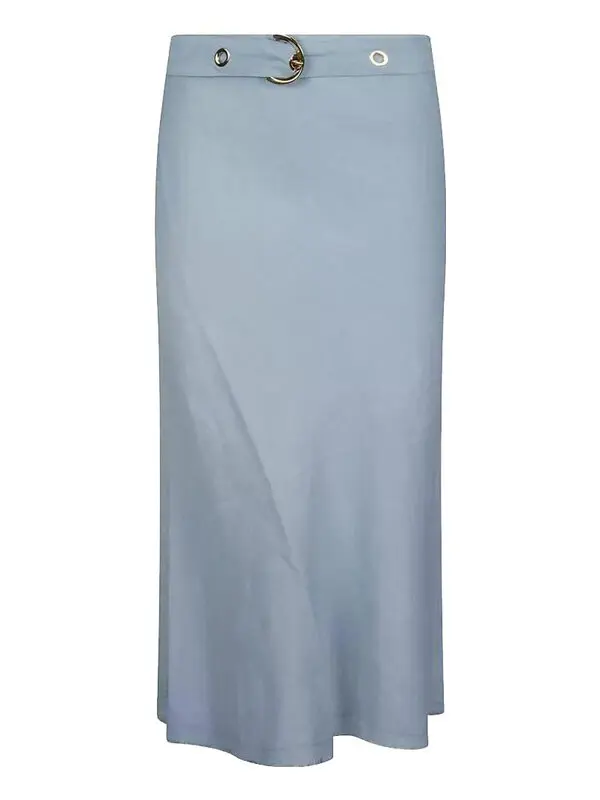 Pinko Belted Eyelet-embellished Midi Skirt - Blue