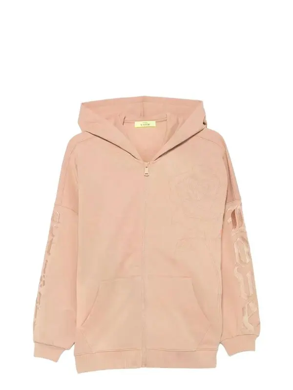 TWINSET Floral-embroidered Zip-up Hoodie - Neutrals