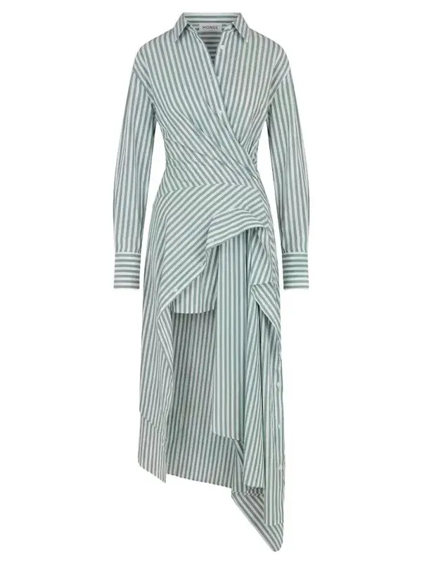 Monse Cascade Shirt Dress - Green