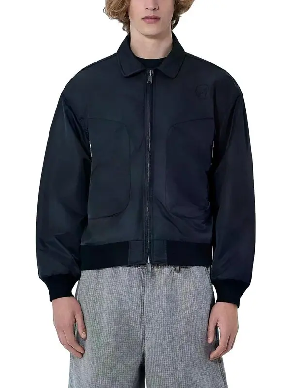 BRAIN DEAD Zip-front Collared Jacket - Black