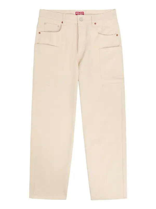 Kenzo Cargo Straight-leg Jeans - White