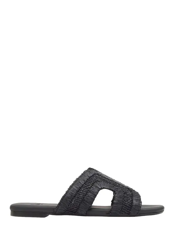 CastaÑer Philippa Raffia Sandals - Black