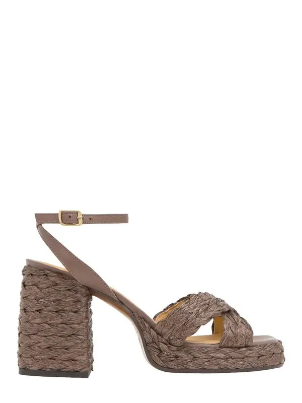 CastaÑer Valeriette Raffia Platform Sandals - Brown