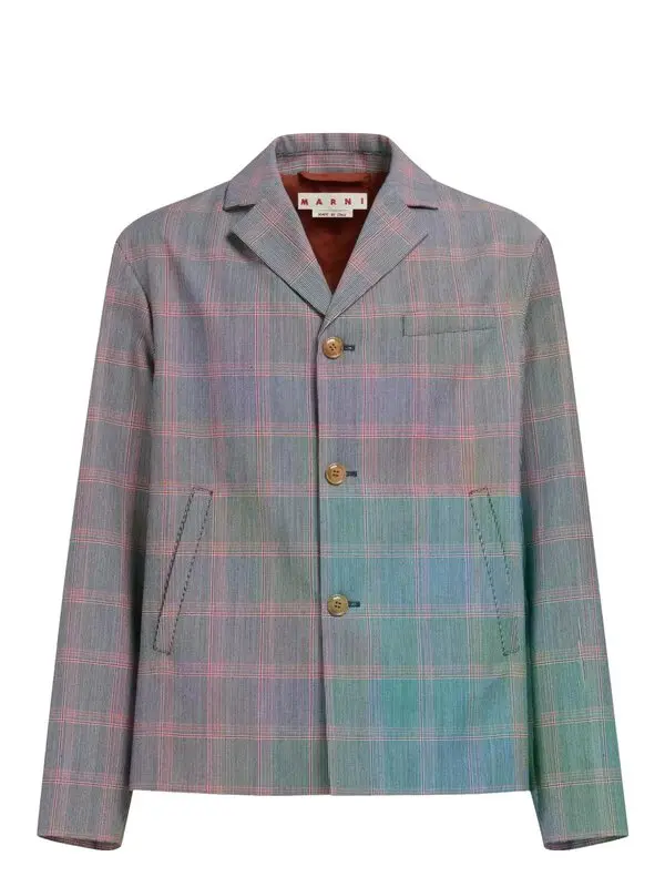 Marni Checked Single-breasted Blazer - Grey