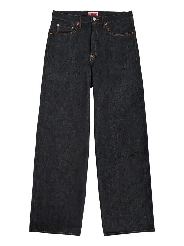 Kenzo Turn-up Wide-leg Jeans - Indigo