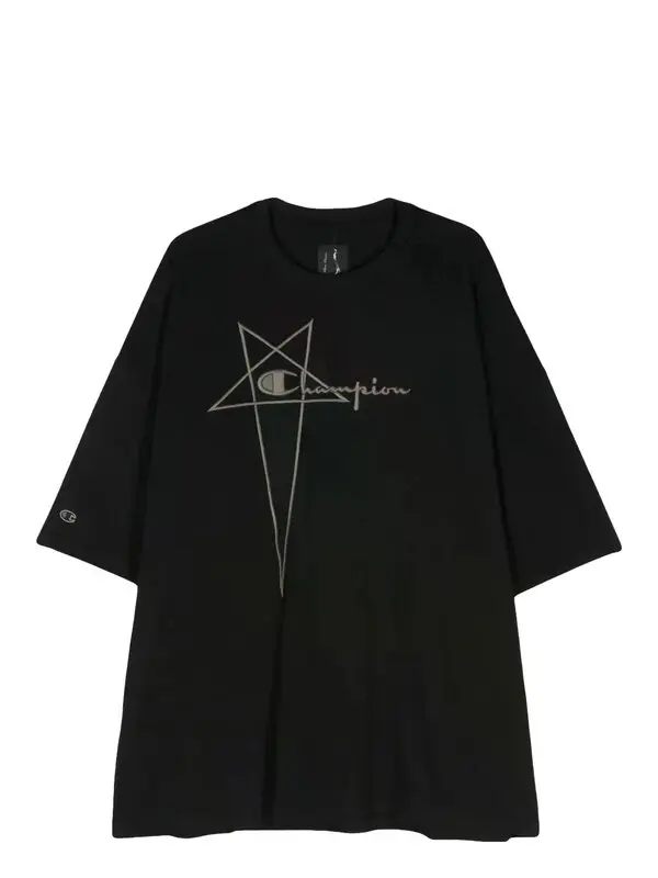 Rick Owens Logo-embroidered T-shirt - Black