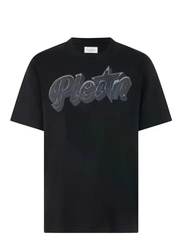 Philipp Plein Round Neck Graphic T-shirt - Black