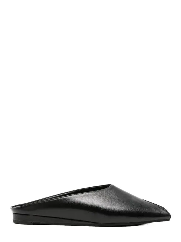 BIANCADI Leather Slides - Black
