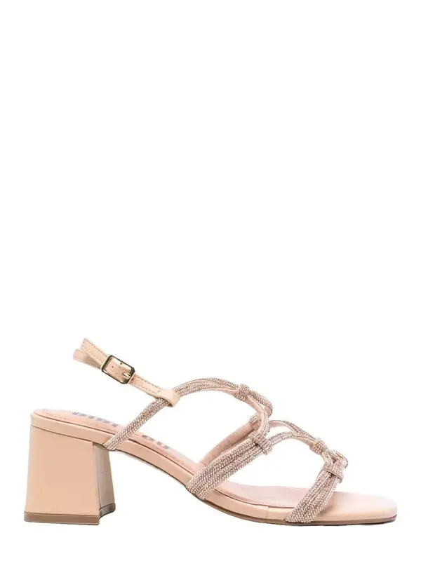 BIBI LOU Crystal-embellished Leather Sandals - Neutrals