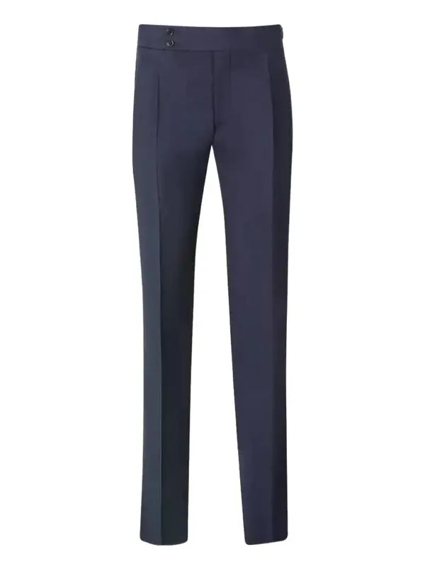 Scabal Pleated Side-adjuster Trousers - Blue