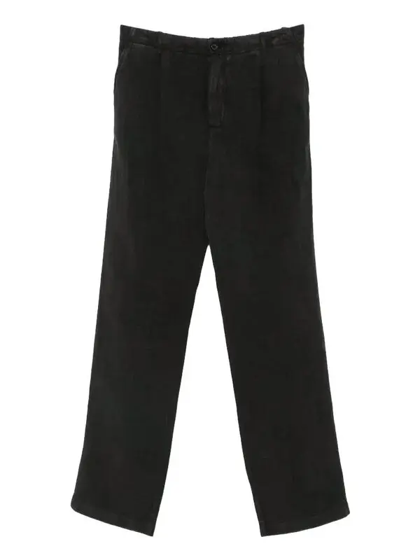 120% Lino Straight-leg Trousers - Black