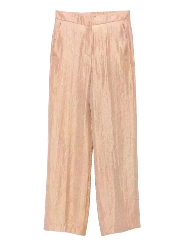 RAME Crinkled-effect Wide-leg Trousers - Pink