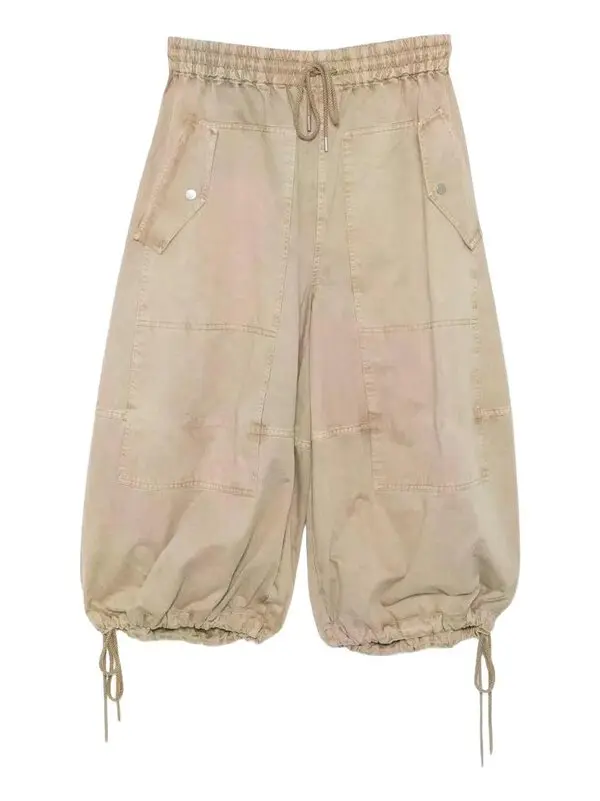 Co Collection Garment-dyed Crop Trousers - Brown