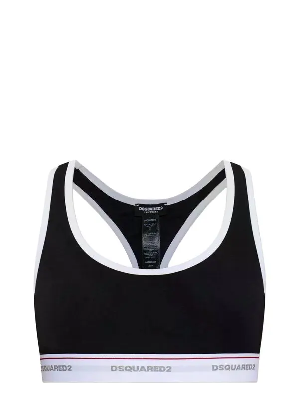 Dsquared2 Logo-tape Racerback Bralette - Black