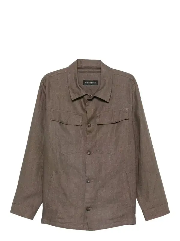 WHITE SAND Buttoned Flap-pockets Jacket - Brown