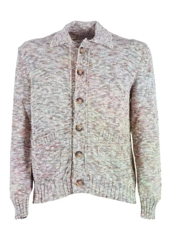 SETTEFILI CASHMERE Tweed-knit Polo-collar Cardigan - Neutrals