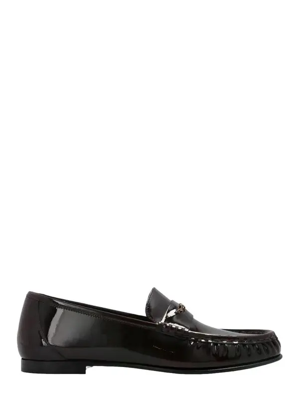 Chloé Logo-appliqué Leather Loafers - Brown
