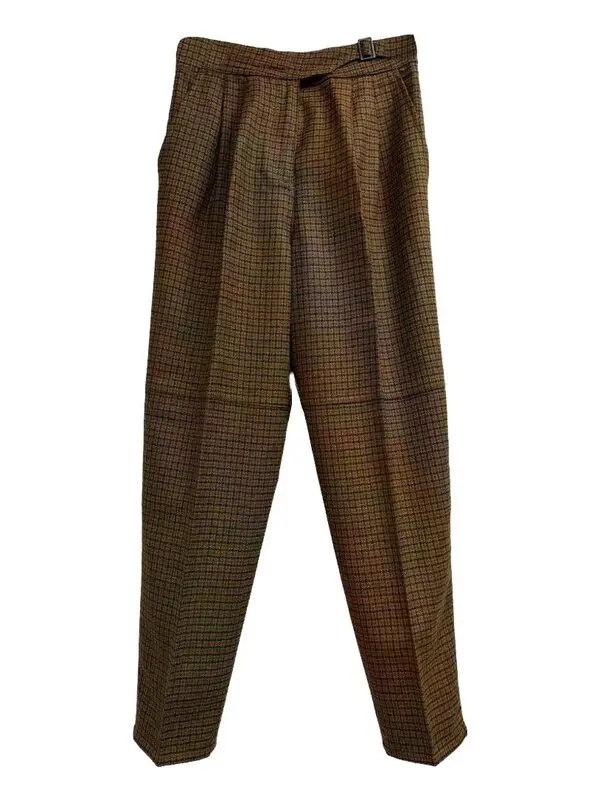 Etro Checked Belted Trousers - Brown