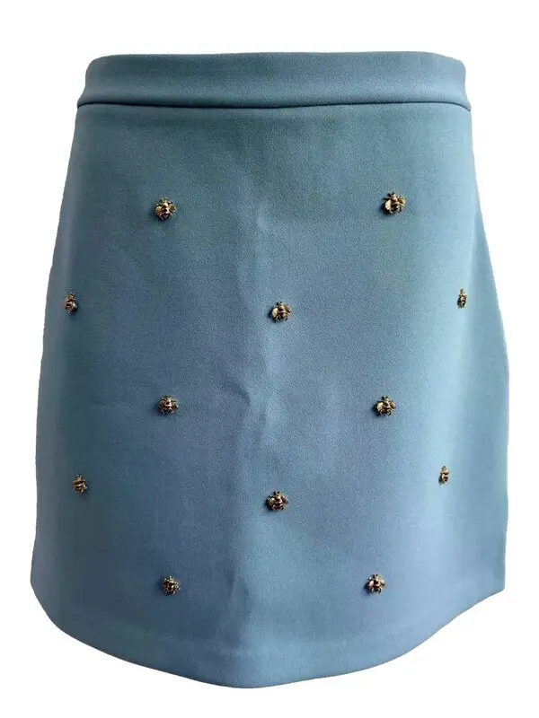 Maje Bee-embellished Mini Skirt - Blue
