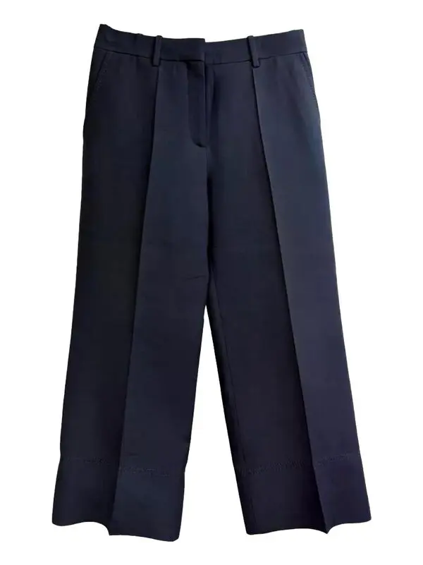 Valentino Garavani Cuffed Hem Wide-leg Trousers - Blue